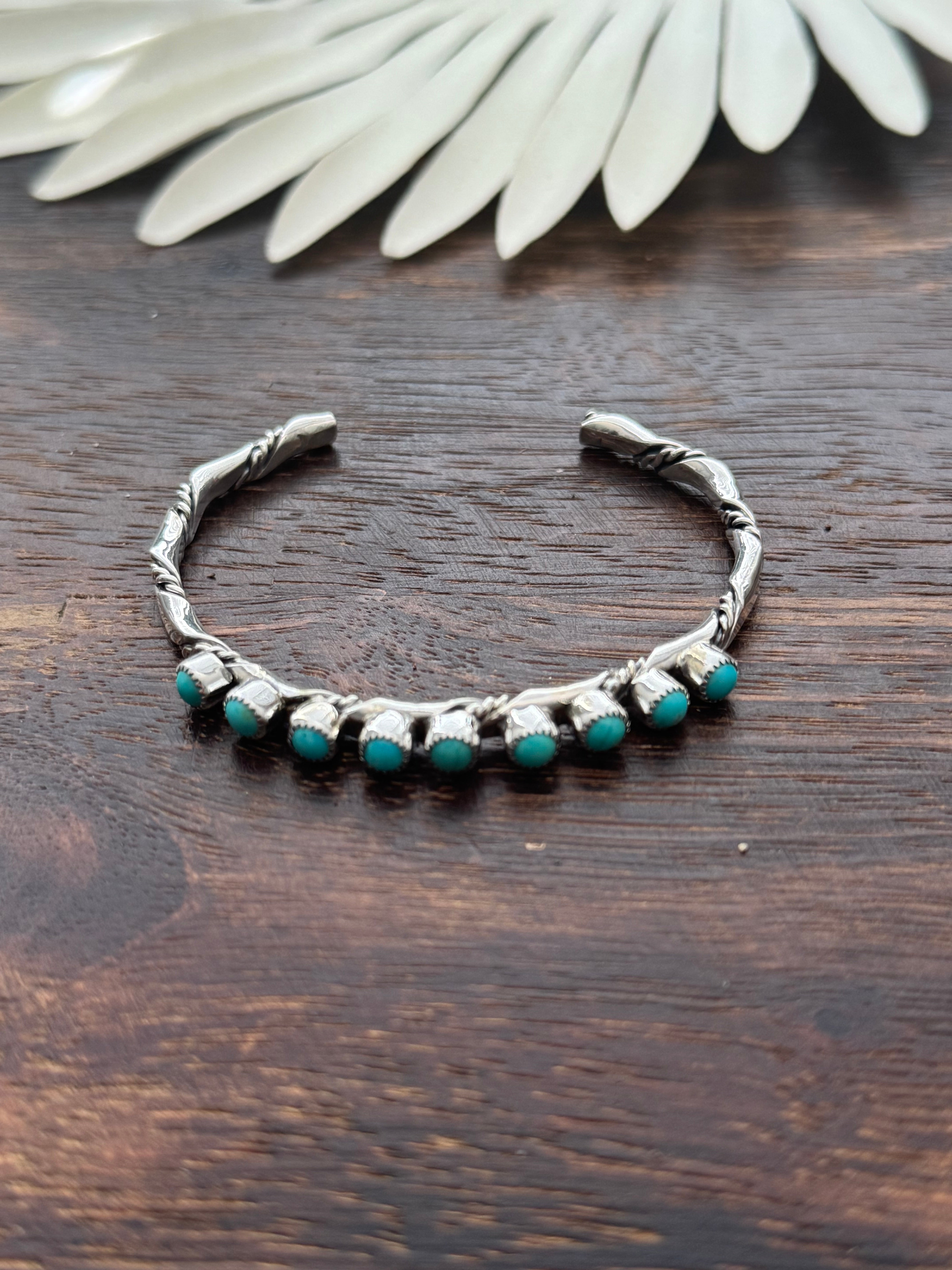 Chester Charlie Kingman Turquoise & Sterling Silver Cuff Bracelet