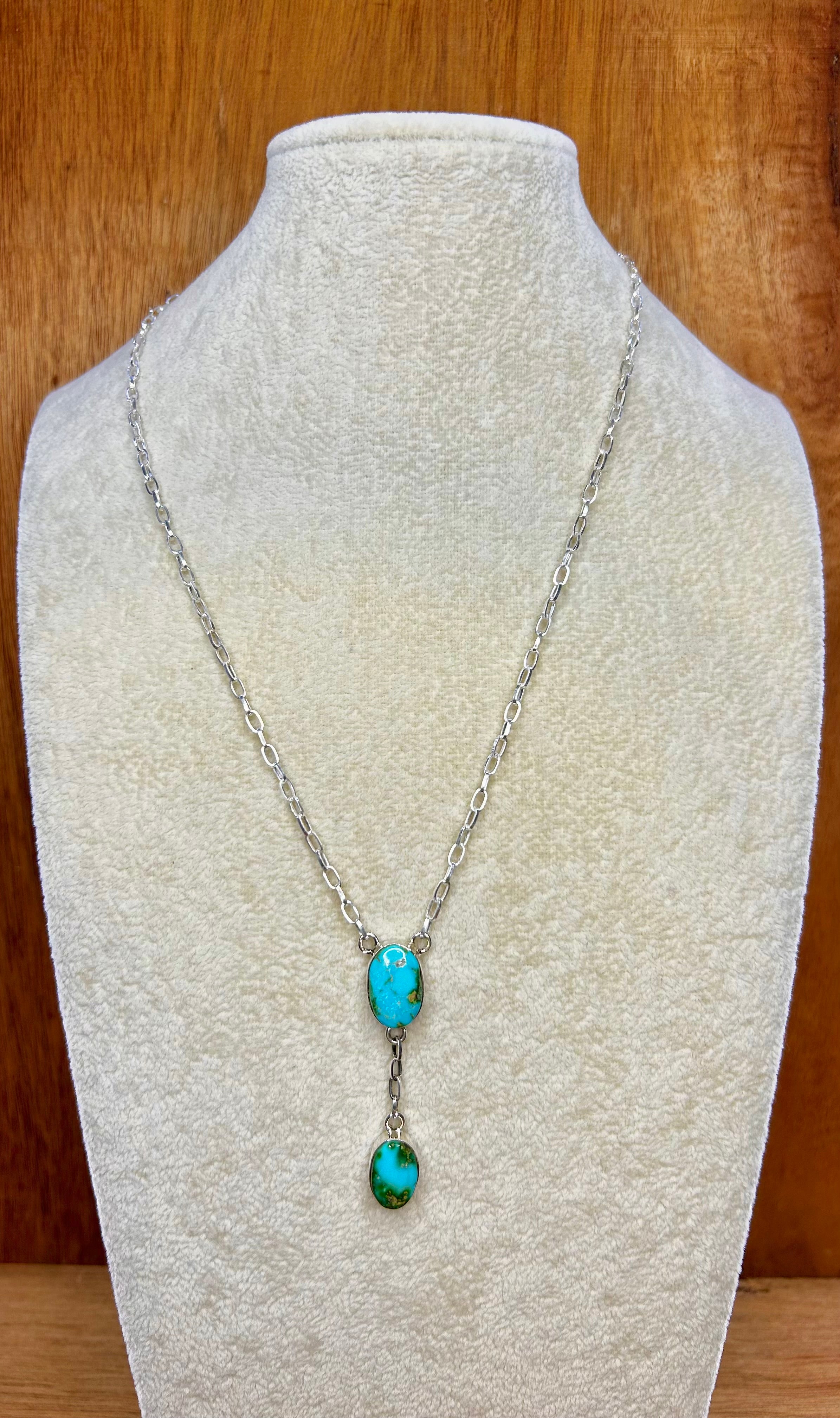 Southwest Made Sonoran Mountain Turquoise & Sterling Silver Cluster Ne