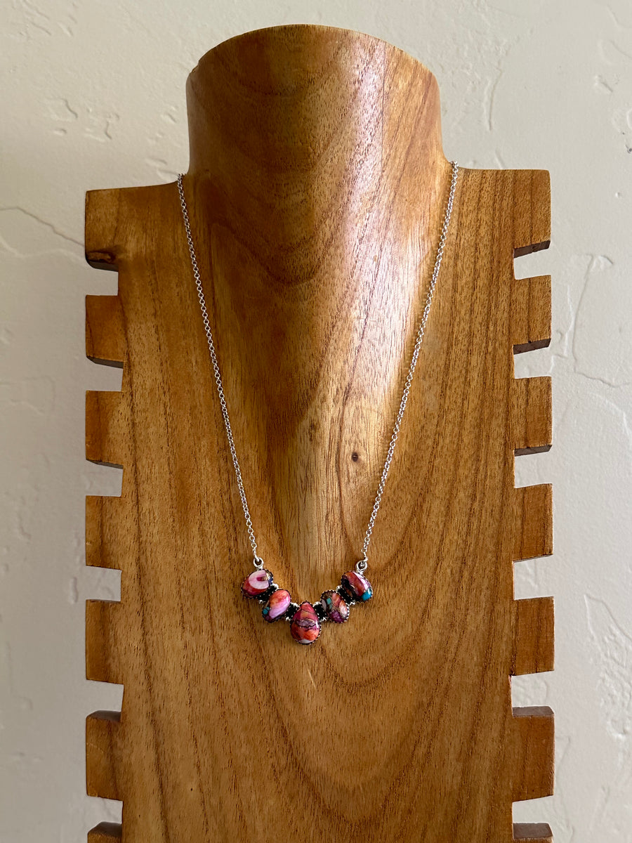 Southwest Made Mohave Turquoise & Sterling Silver Necklace