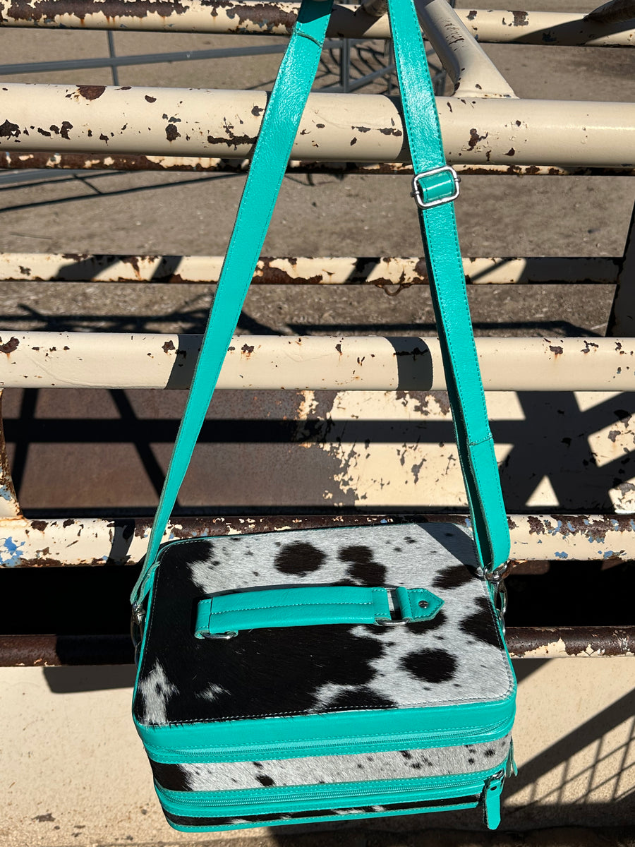 Double Layered Genuine Tooled Leather & Cowhide Jewelry Box