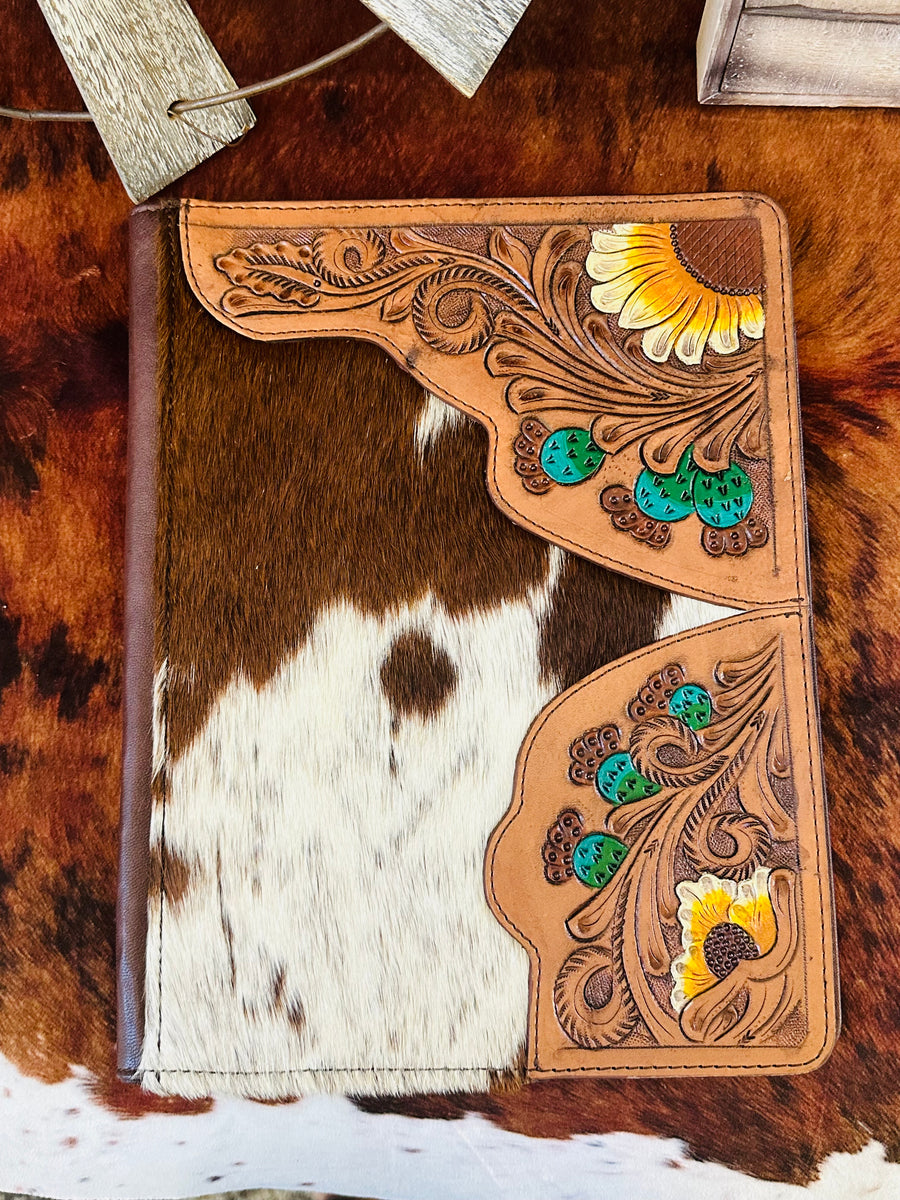 Genuine Tooled Leather & Cowhide Planner