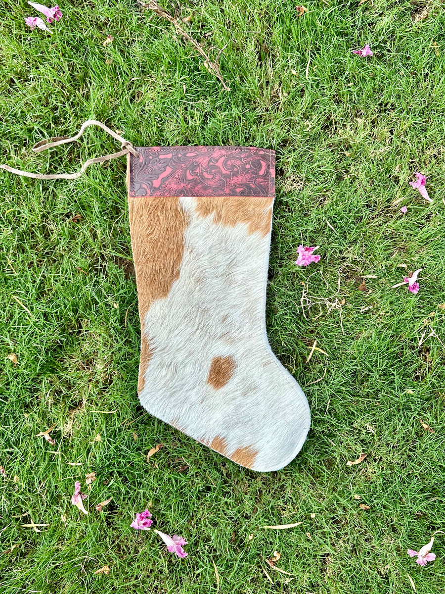 Genuine Tooled Leather Cowhide Stocking