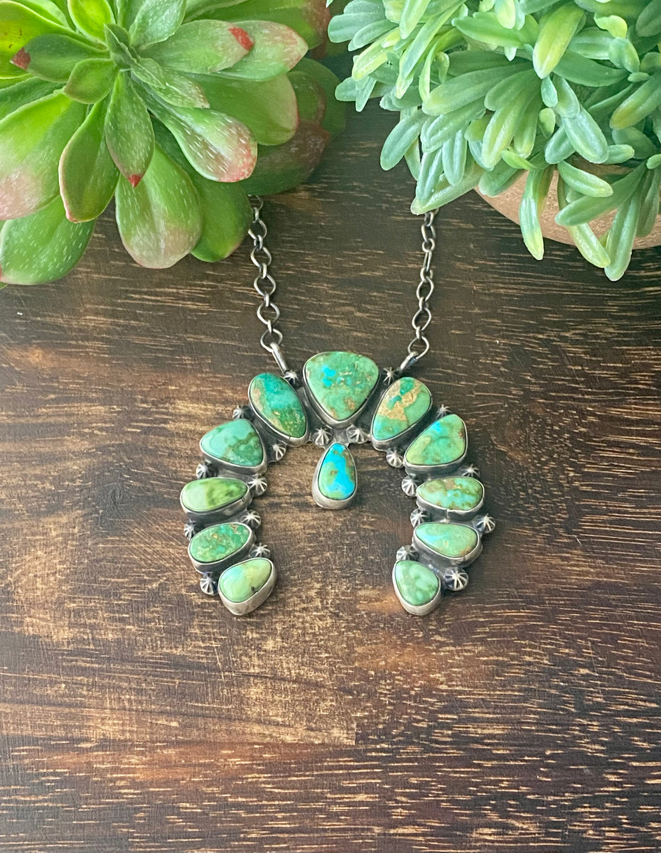 Bobby Johnson Sonoran Gold Turquoise & Sterling Silver Naja Necklace